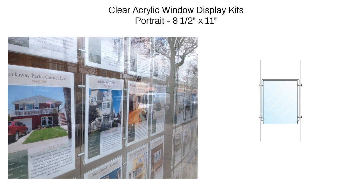 Clear Acrylic Window Display Kits – Portrait 8.5×11 – Showcase Art ...